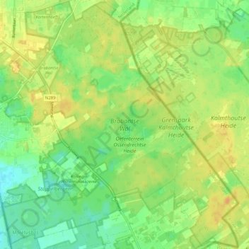 Brabantse Wal topographic map, elevation, terrain