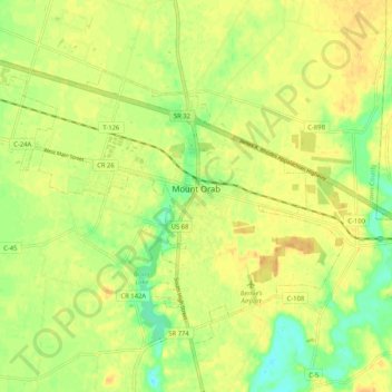 Mount Orab topographic map, elevation, terrain